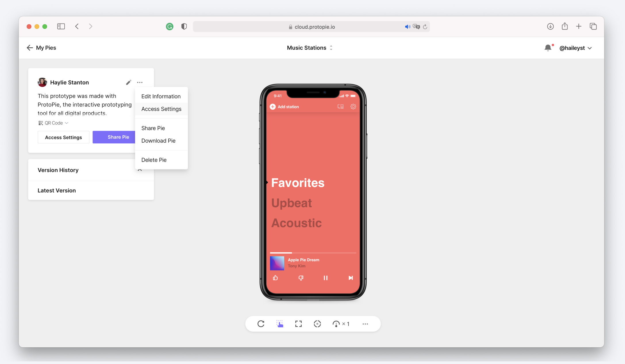 Sharing Prototypes | Cloud | Docs | Learn | ProtoPie