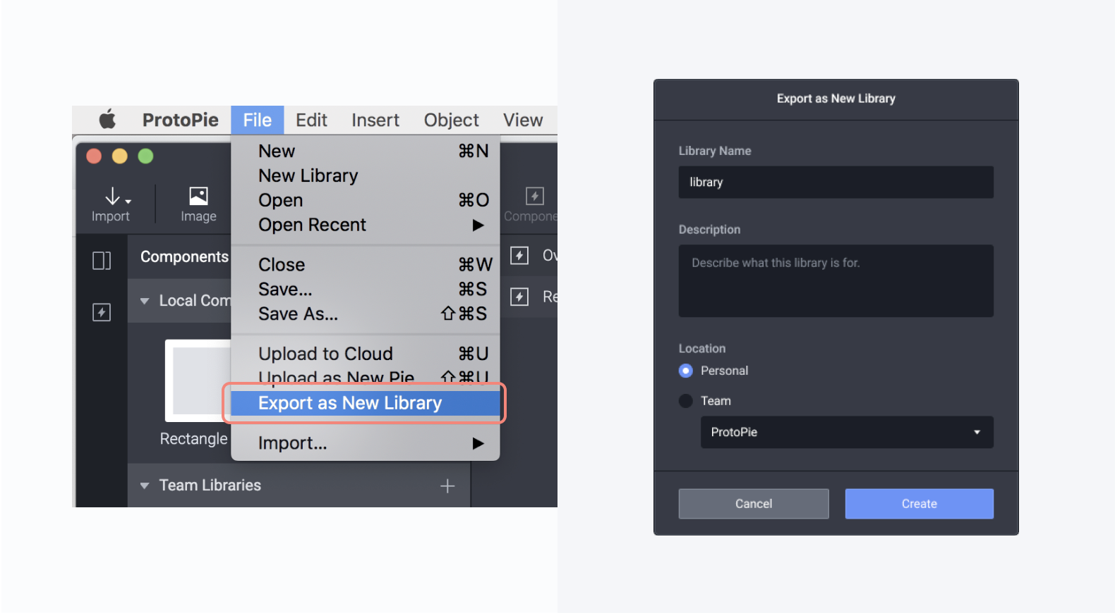 How to use Interaction Libraries | Docs | Learn | ProtoPie
