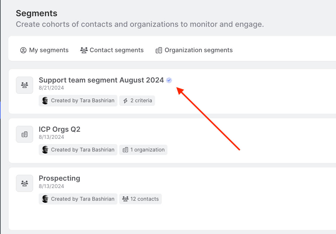 Team Segments | Common Room (Docs)