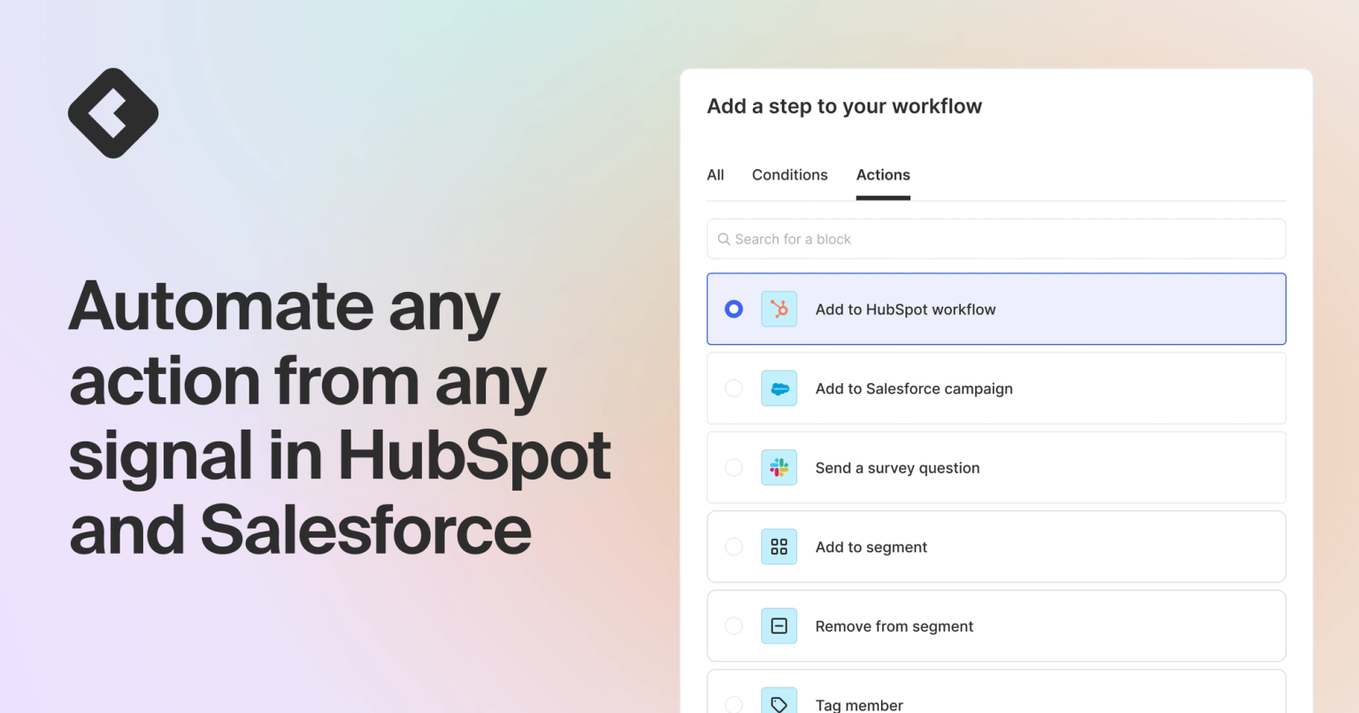 Automate any action from any signal in HubSpot and Salesforce | Common Room