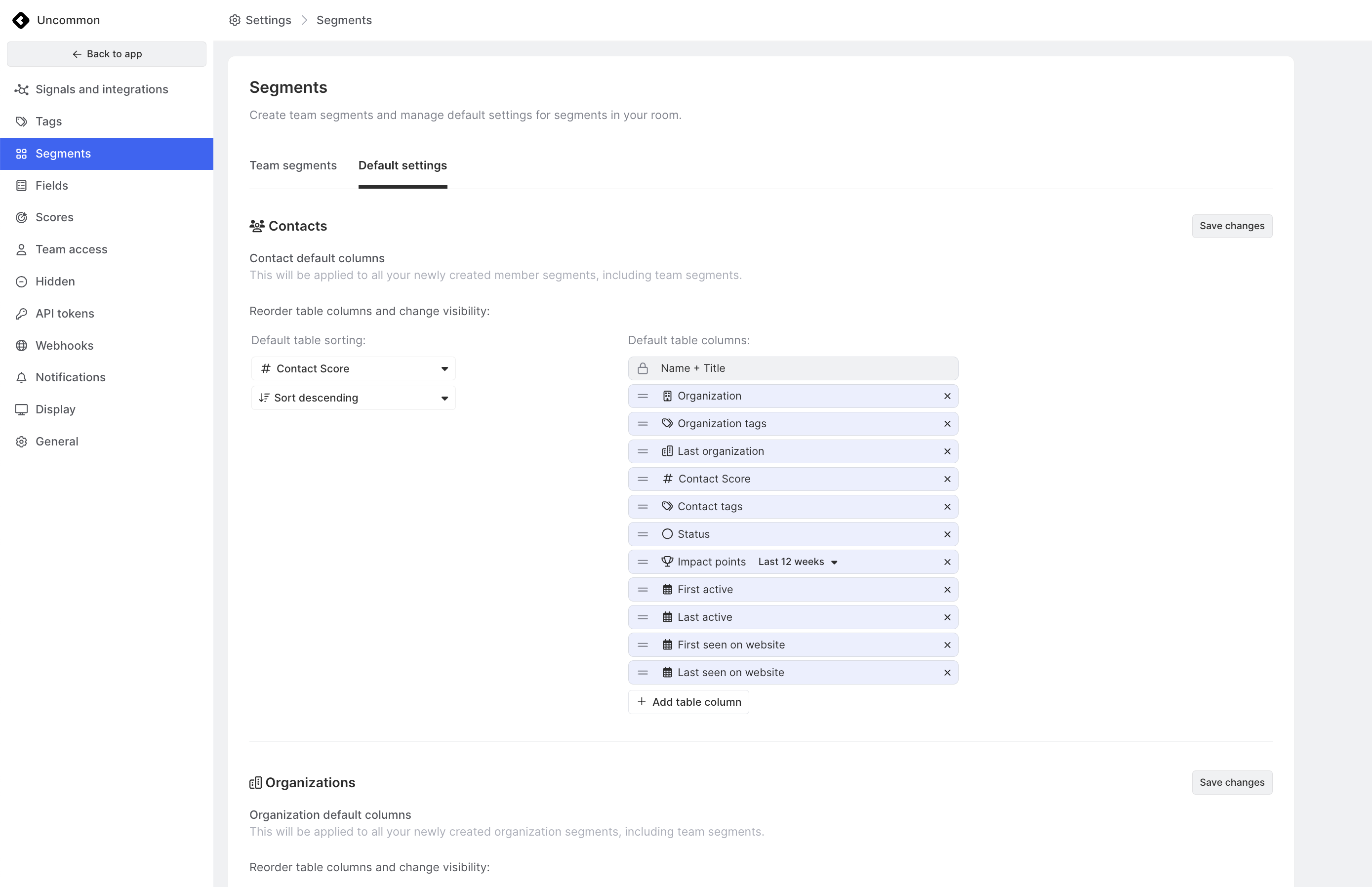 Segment Default Columns | Common Room (Docs) Segment Default Columns | Common Room (Docs)