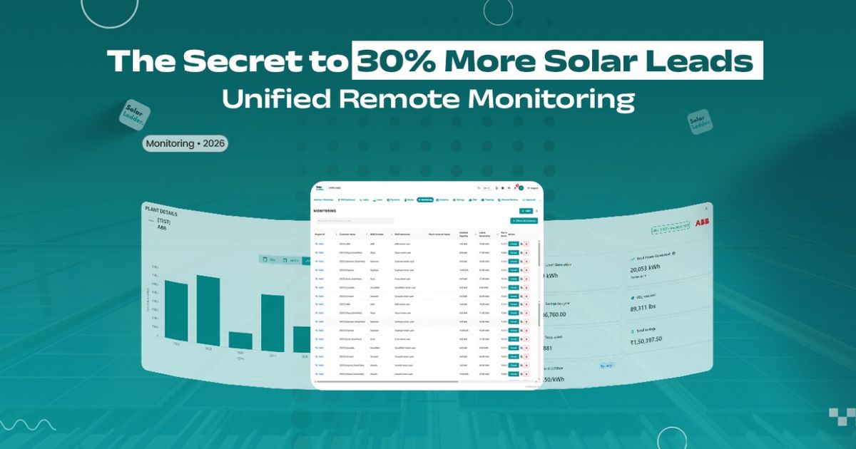 The Secret to 30% More Solar Leads Unified Remote Monitoring | Solar Ladder
