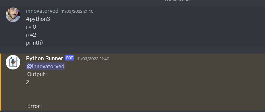 Run Python Program on Discord – Ved Prakash Gupta