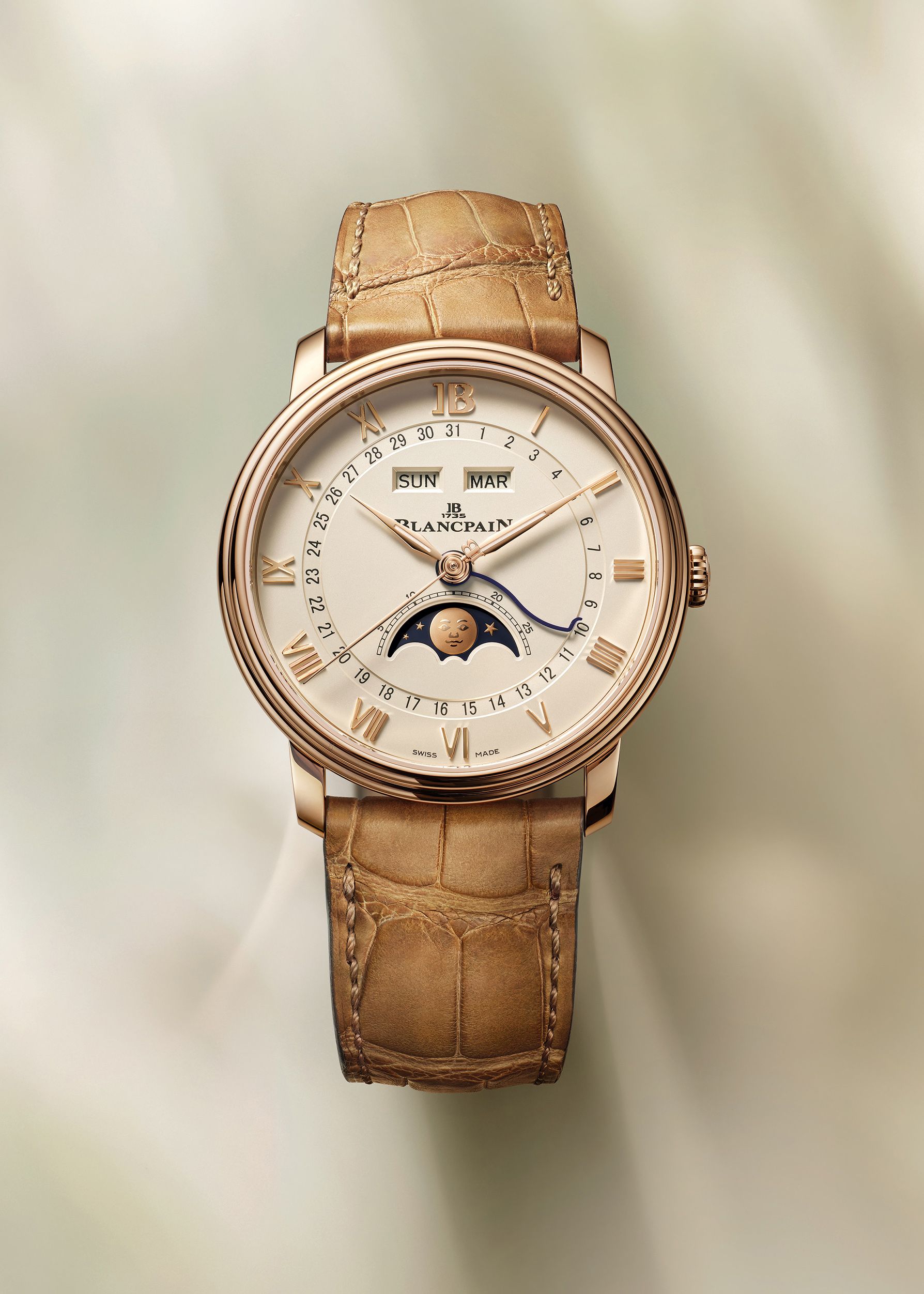The Villeret Quantième Complet Phases de Lune features an expressive ...