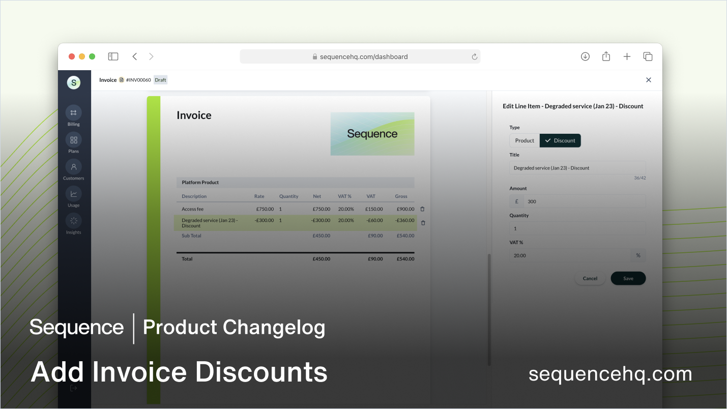 Product Changelog: Add Invoice Discounts