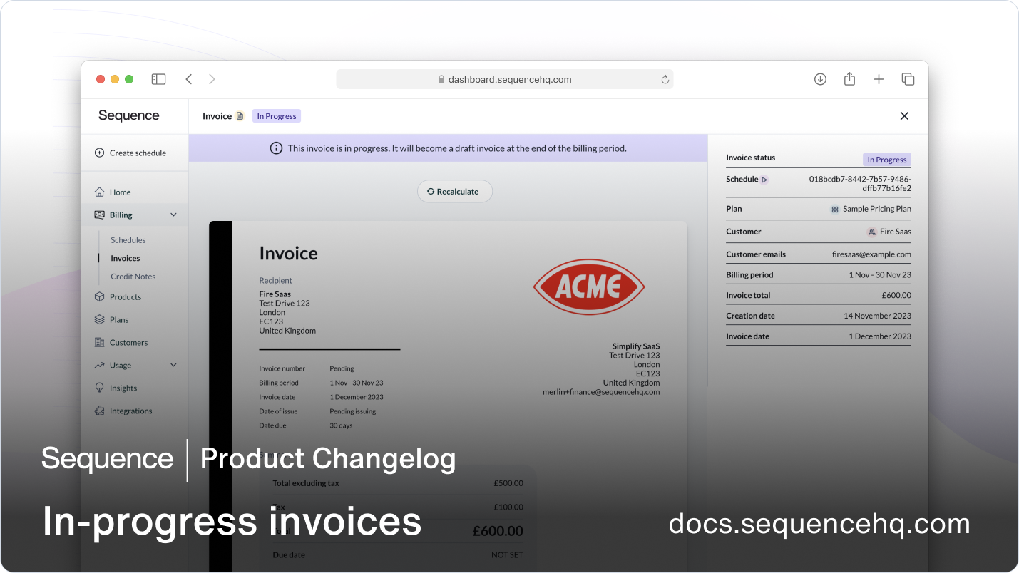 Product Changelog: In-progress invoices