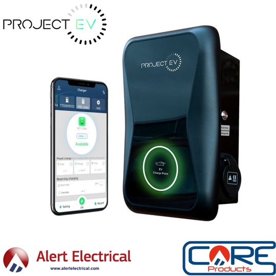 Project EV Pro Earth 7.3kw 32A Electric Car Charger Matt Black | Alert ...