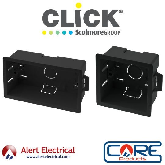 Click Essentials Matt Black Dry Lining Boxs Alert Electrical ...
