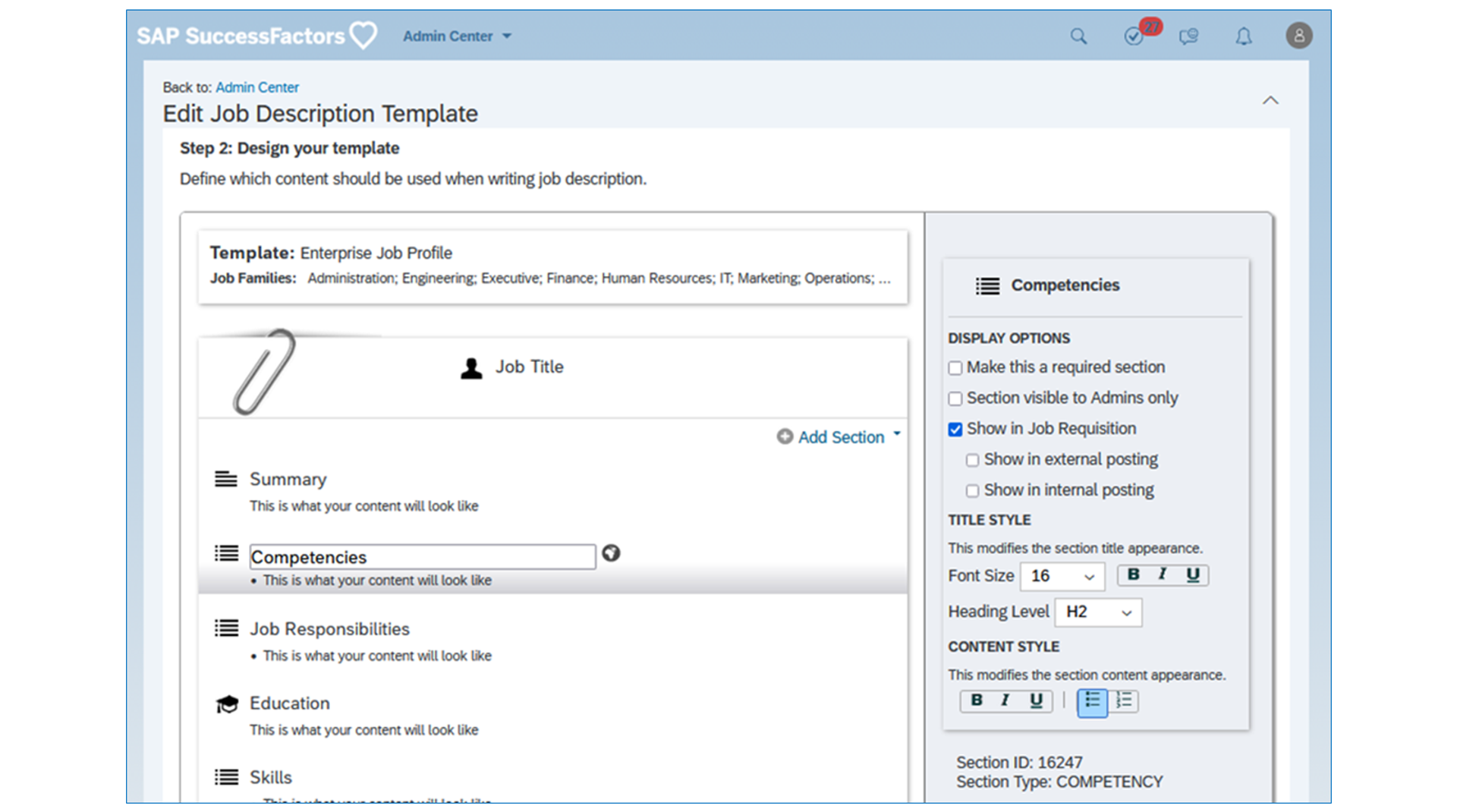 SAP SuccessFactors Job Profile Builder Implementation