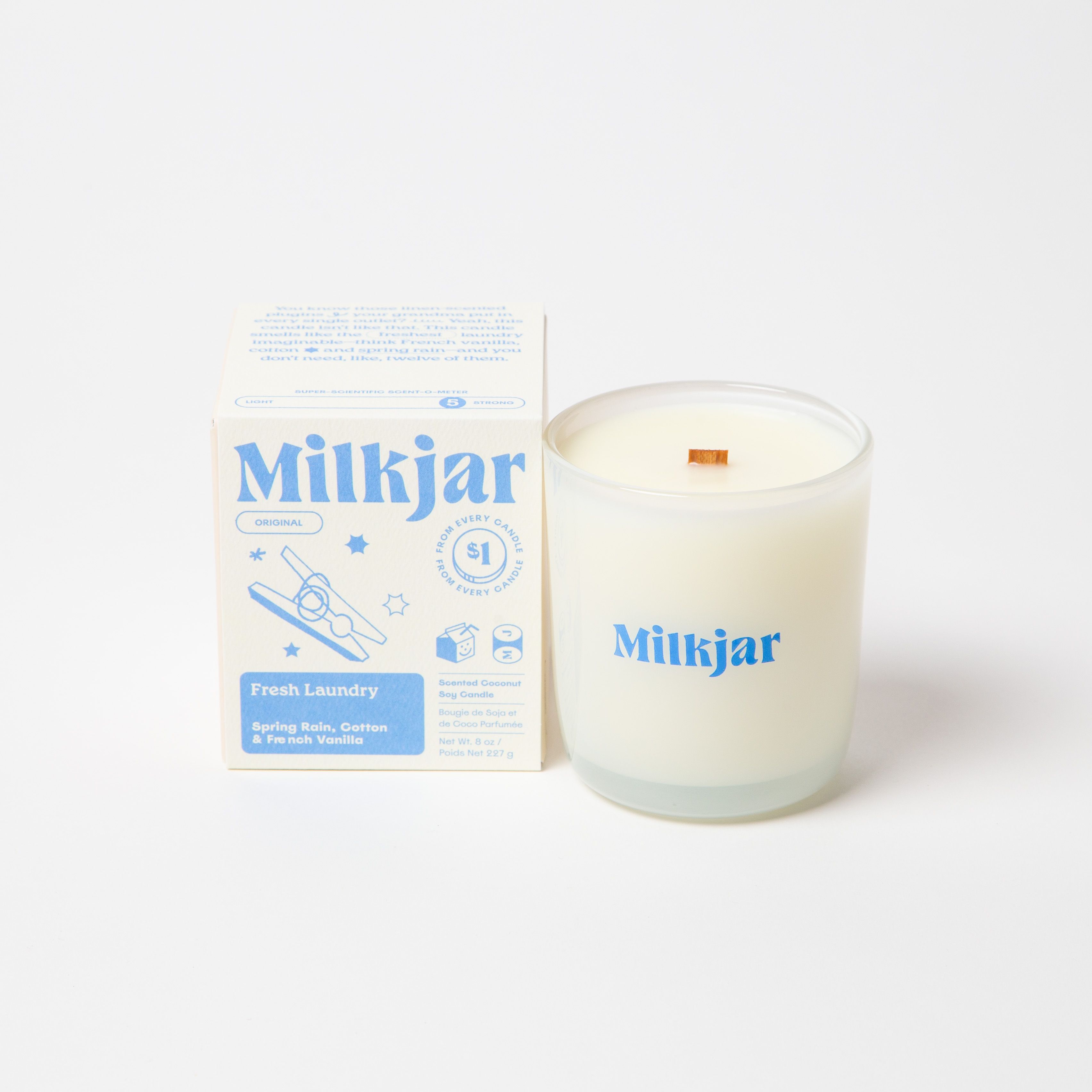 Fresh Laundry 8oz Coconut Soy Wood Wick Candle - Spring Rain, Cotton ...