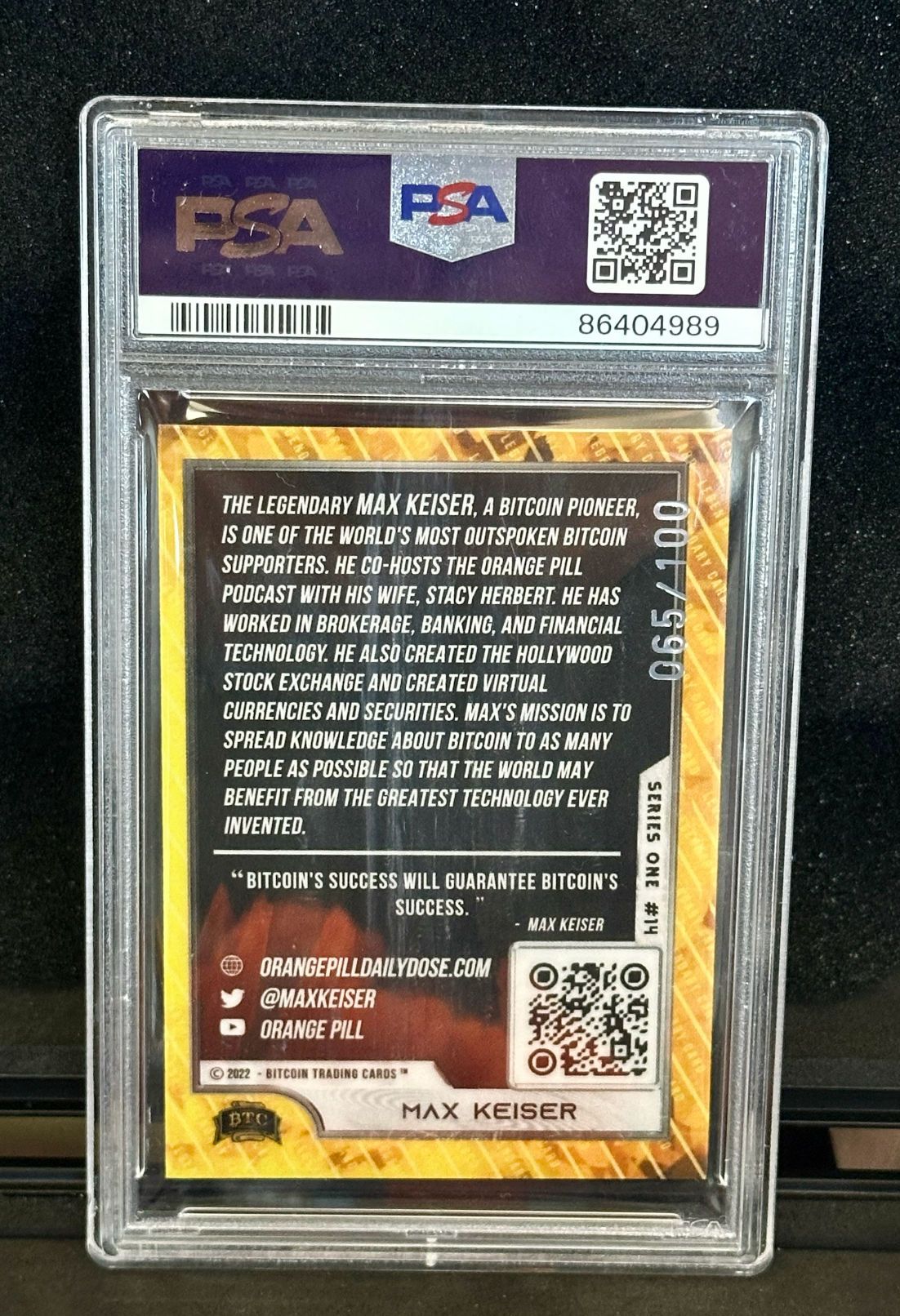 RAFFLE for Legendary S1 Max Keiser PSA 9 | Scarce City