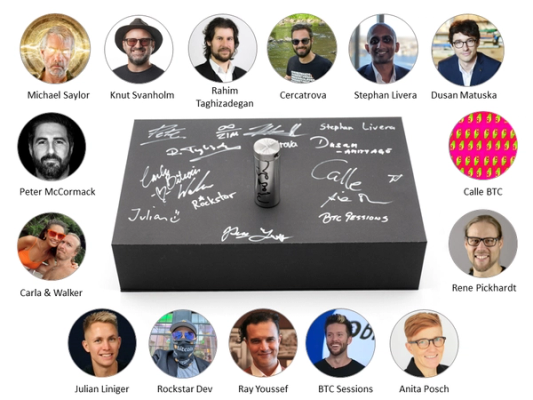 For the HRF: Seedor Set with two safes signed by Michael Saylor, Anita ...