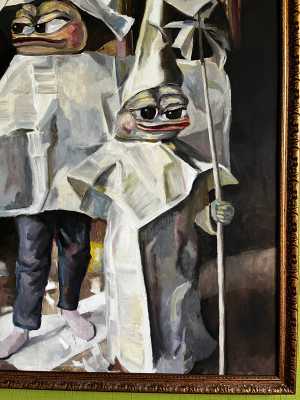"Pepe Paper Boys" original oil on canvas by Pepelangelo | Scarce City