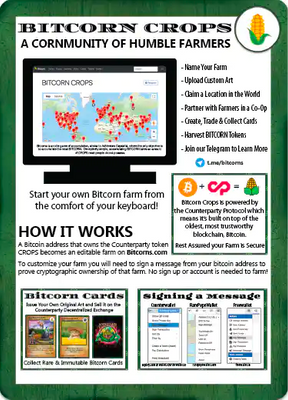 CORNSHEET Physical Printed Bitcorns "Sell Sheet" w/ Token + Starter ...