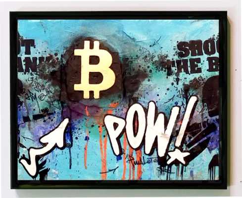 BITCOIN POW! X SHOOT THE BANK (41x33 cm) | Scarce City