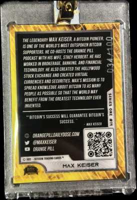 1/100 Legendary Max Keiser Bitcoin Trading Card from Series 1 | Scarce City