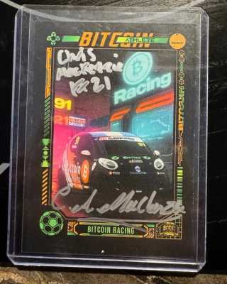 Signed Bitcoin Racing Trading Card signed by Chris and Charlie ...