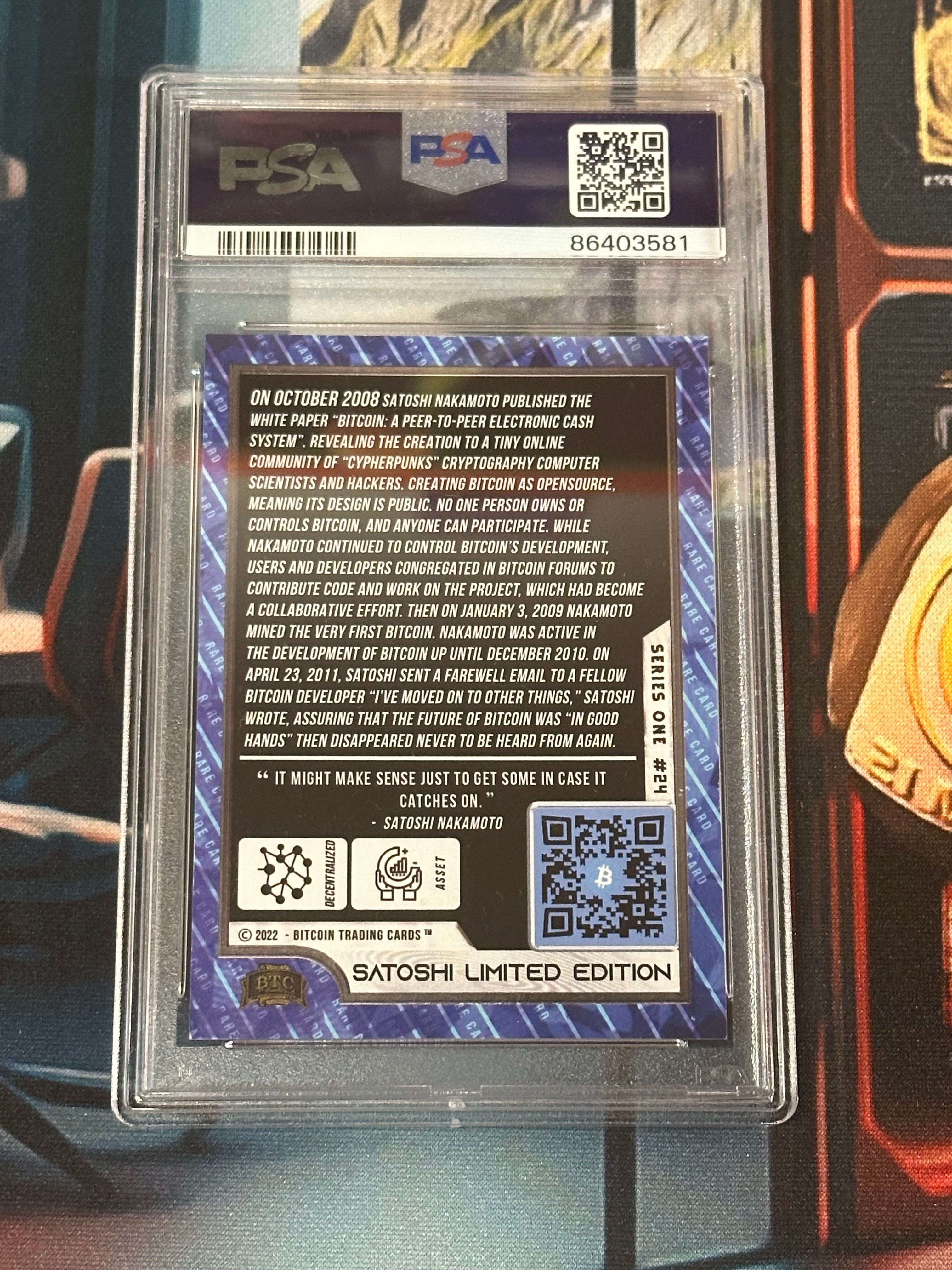 Raffle for PSA 7 Series 1 Satoshi Limited Edition Bitcoin Trading Cards ...