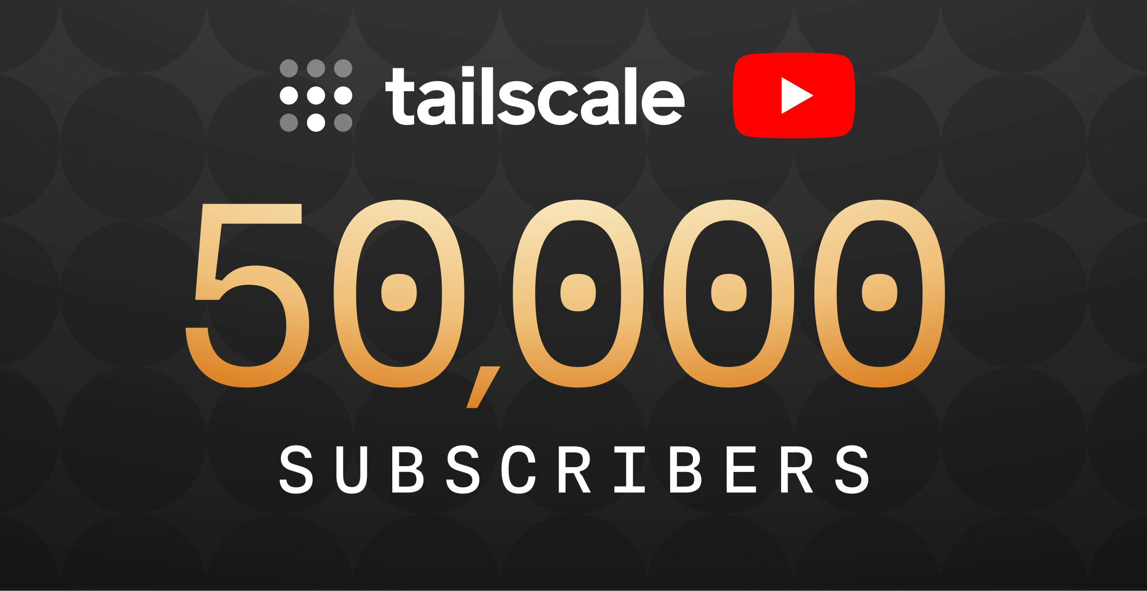 Celebrating 50,000 subscribers to Tailscale's YouTube channel