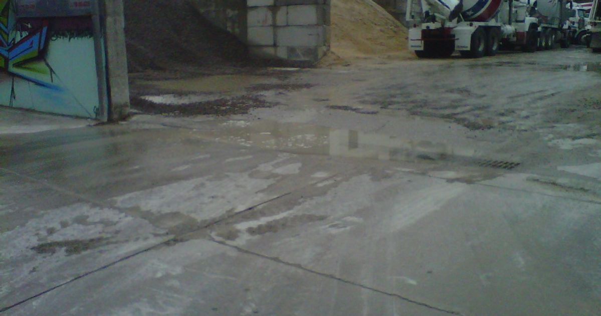 Cement runoff into storm drain in Brooklyn