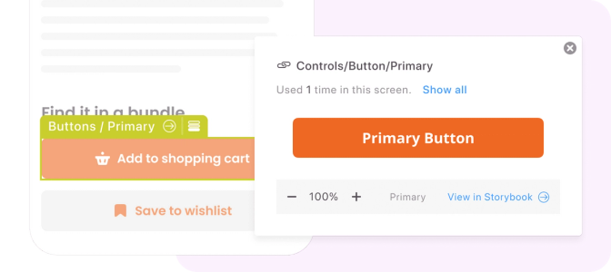 Display design system elements that are used · Zeplin