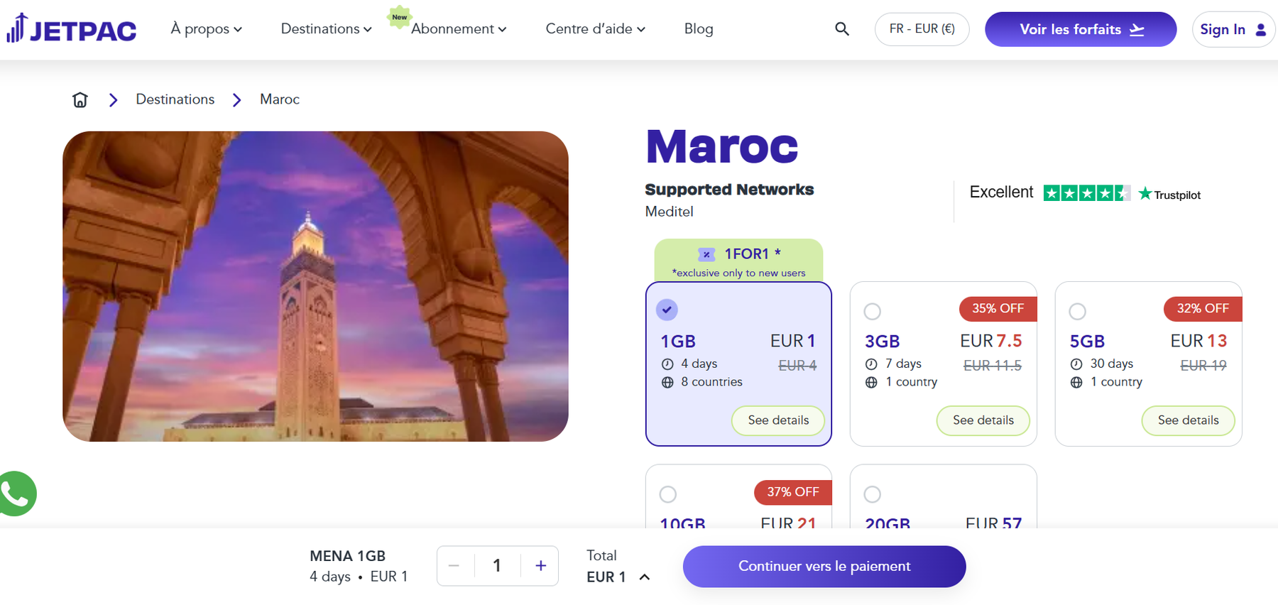 Meilleure eSIM pour le Maroc : on a comparé 107 forfaits