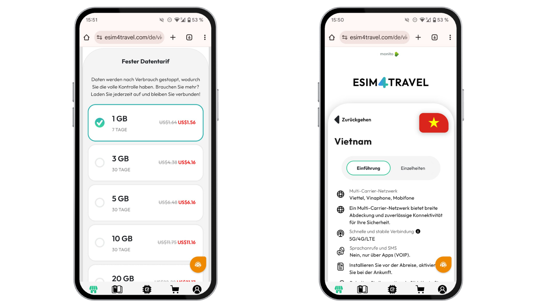 Beste eSIM für Vietnam: 277 eSIMs im Vergleich
