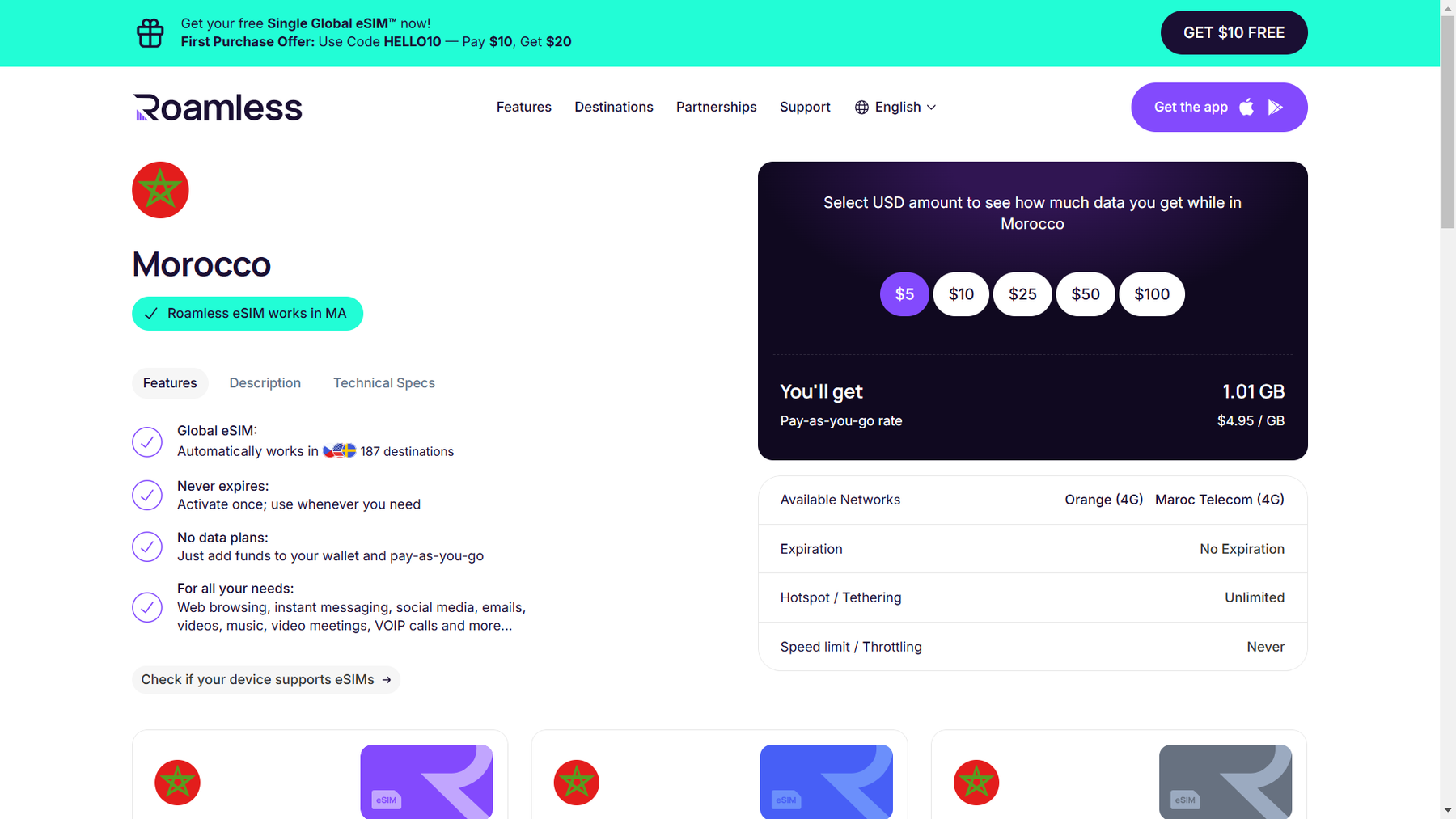 Meilleure eSIM pour le Maroc : on a comparé 107 forfaits