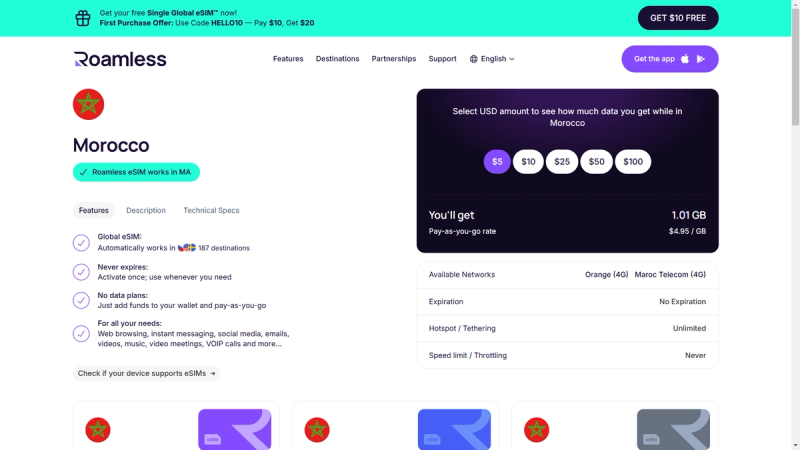 Meilleure eSIM pour le Maroc : on a comparé 107 forfaits