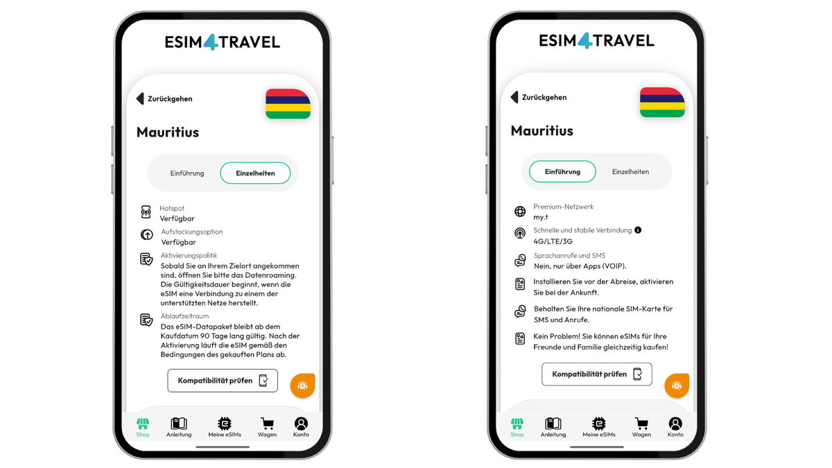 Beste eSIM für Mauritius: 161 eSIMs im Vergleich