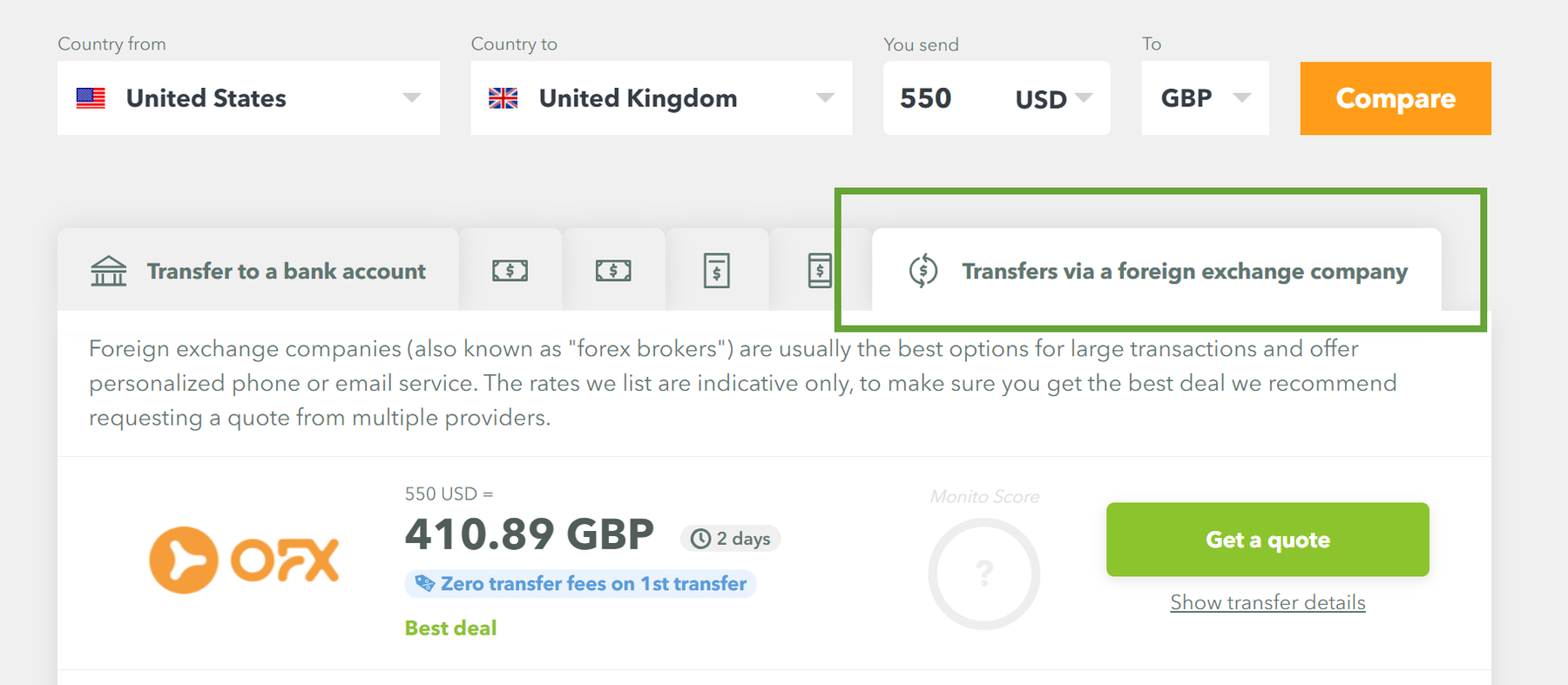 Find and Compare the Best Exchange Rates