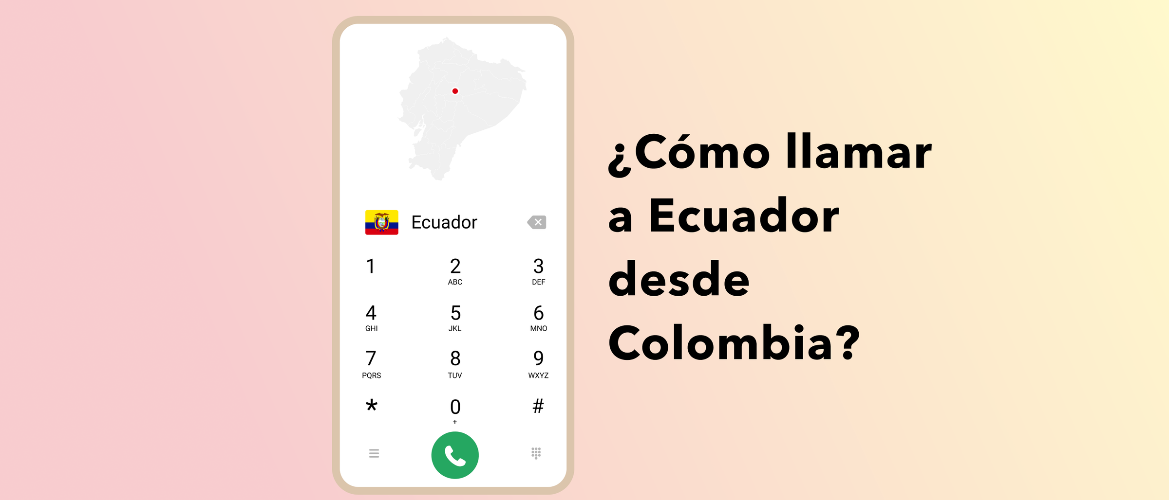 Cómo llamar a Ecuador desde Colombia