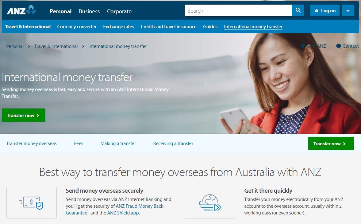Anz international transfer store