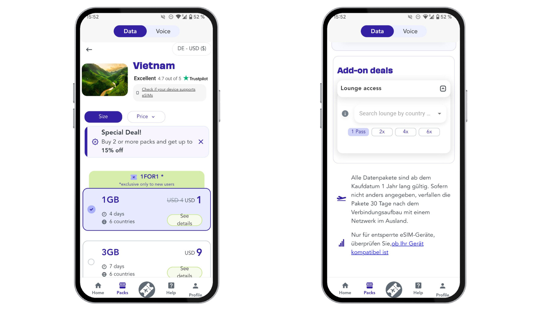 Beste eSIM für Vietnam: 277 eSIMs im Vergleich