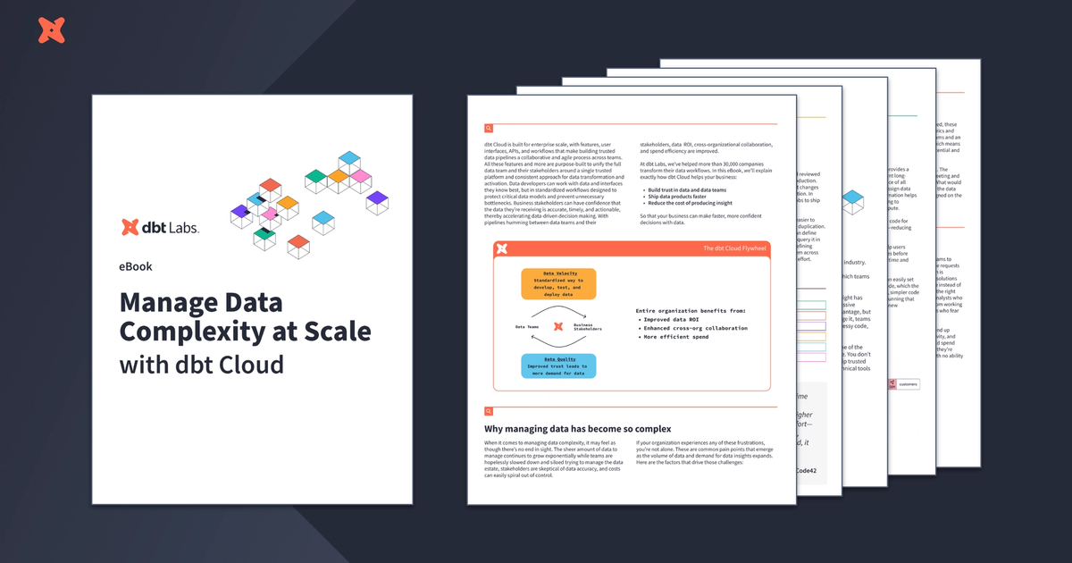 Manage data complexity at scale (eBook) | dbt Labs