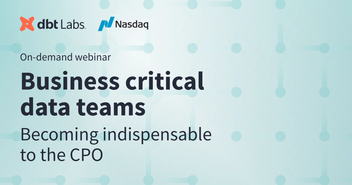 Nasdaq fireside chat: Self-service data with dbt | dbt Labs
