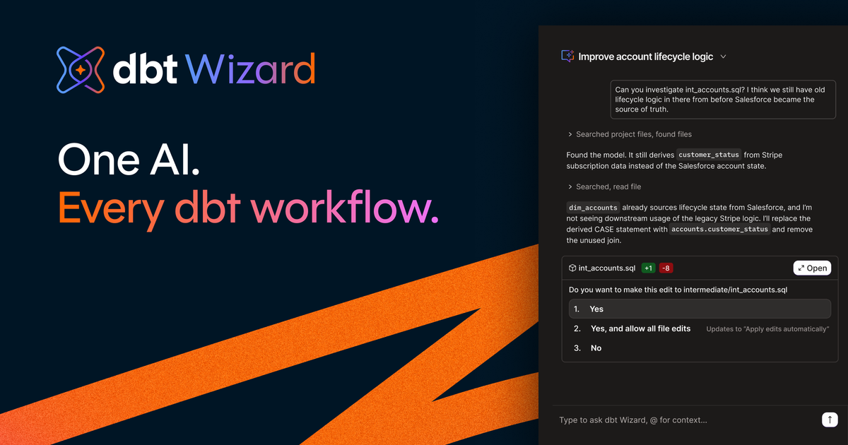 dbt Wizard — The AI agent built for analytics engineers | dbt Labs
