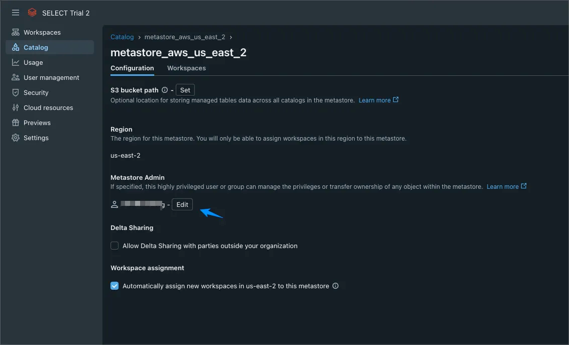 Connect your Databricks Workspace | SELECT Documentation