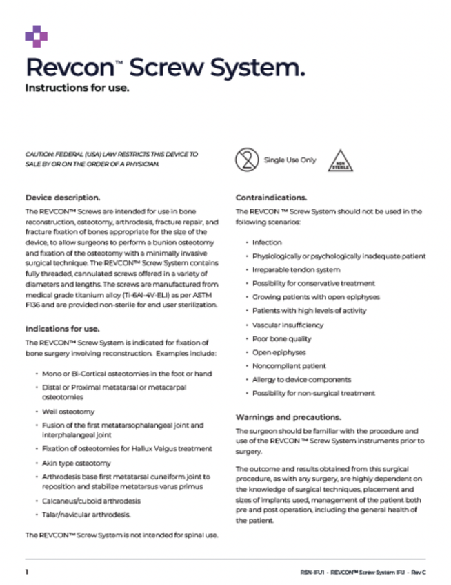 Revcon™ Screw System | Voom™ Medical Devices | Minimally Invasive ...