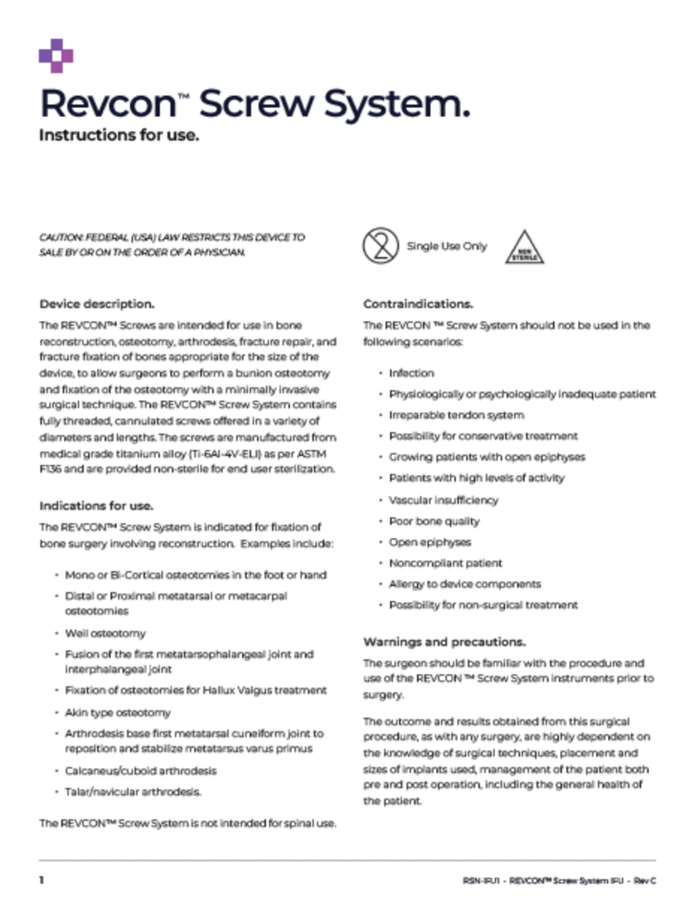 Revcon™ Screw System | Voom™ Medical Devices | Minimally Invasive ...