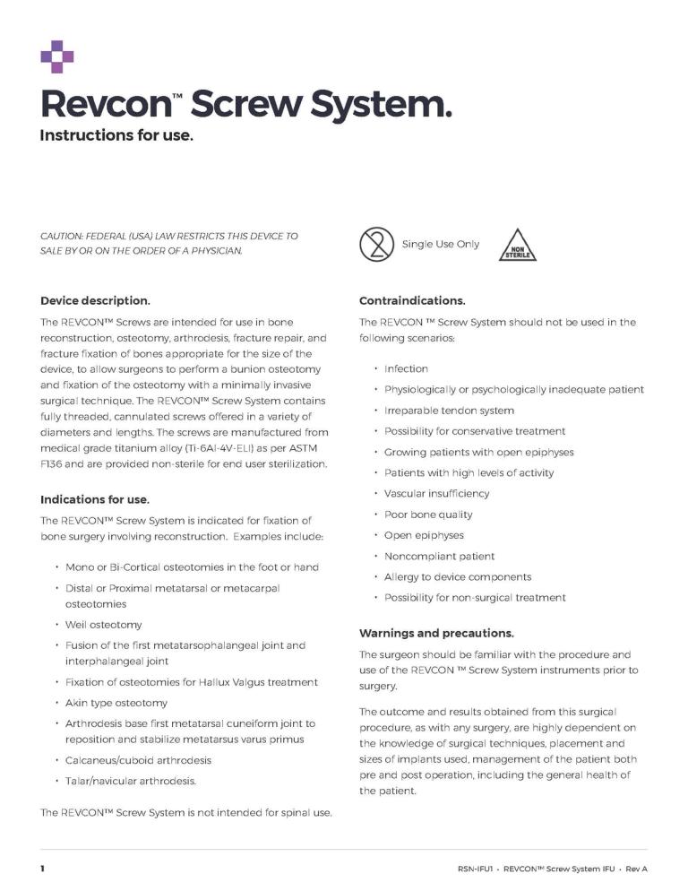 Revcon™ Screw System | Voom™ Medical Devices | Minimally Invasive ...