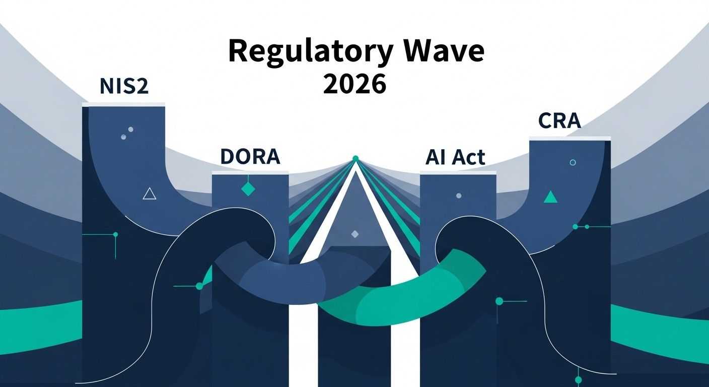 Regulierungswelle 2026: NIS2, DORA, AI Act & CRA Guide | ADVISORI DE Blog