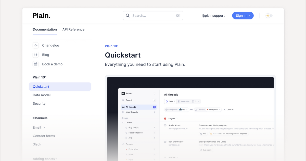 New documentation · Plain