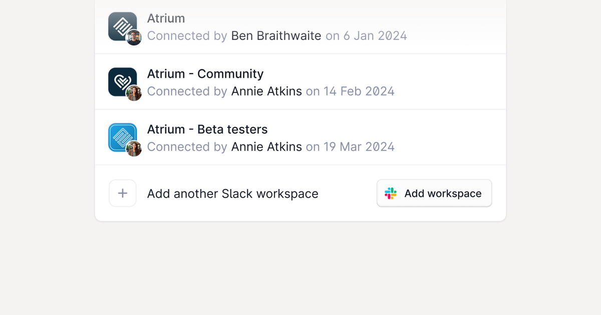 Multiple Slack Workspaces & AI Message Grouping · Plain