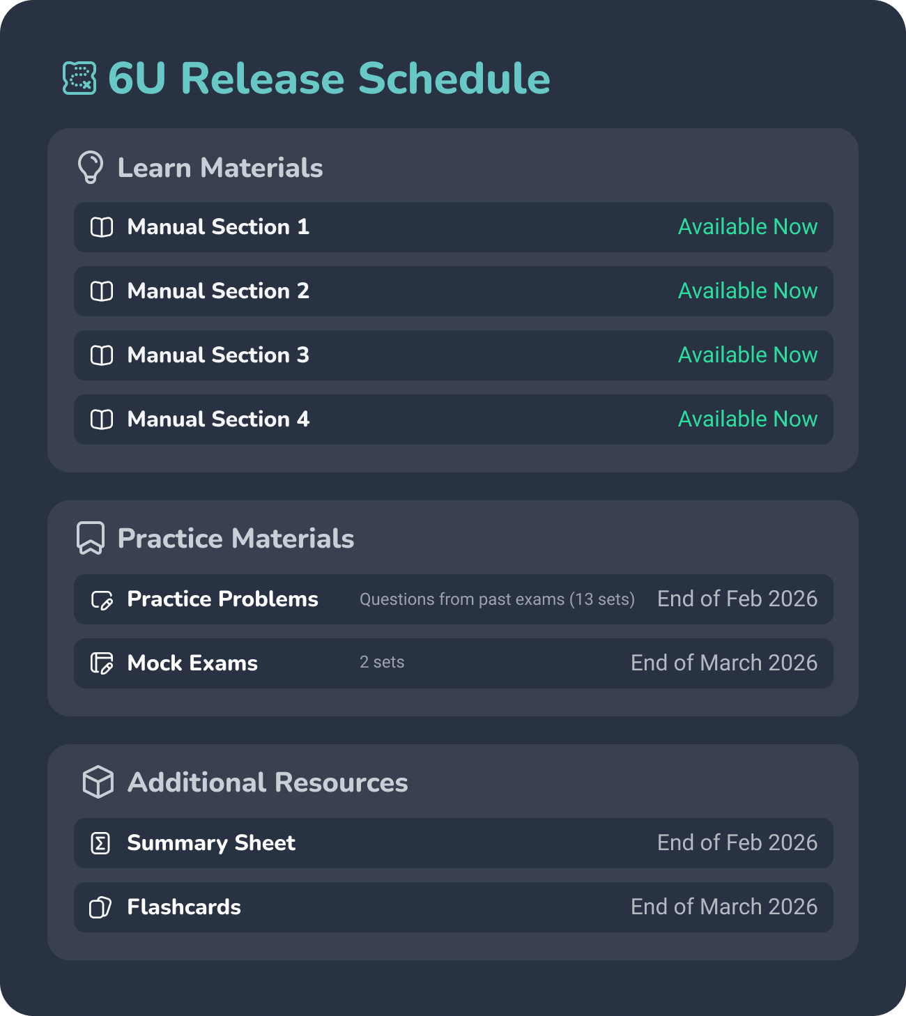Exam 6U Course Materials Roadmap | Coaching Actuaries