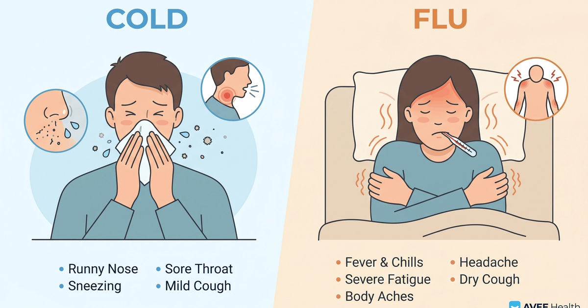 Cold vs Flu: Symptoms Comparison & When to See a Doctor | Avee Health Blog