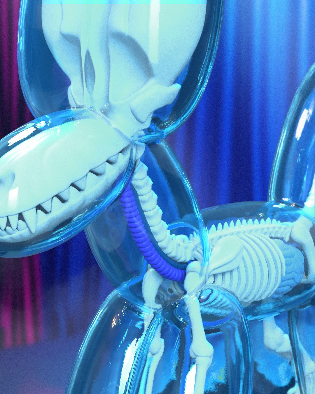 Funny Anatomy Balloon Dog (Sky Blue Edition) | Mighty Jaxx