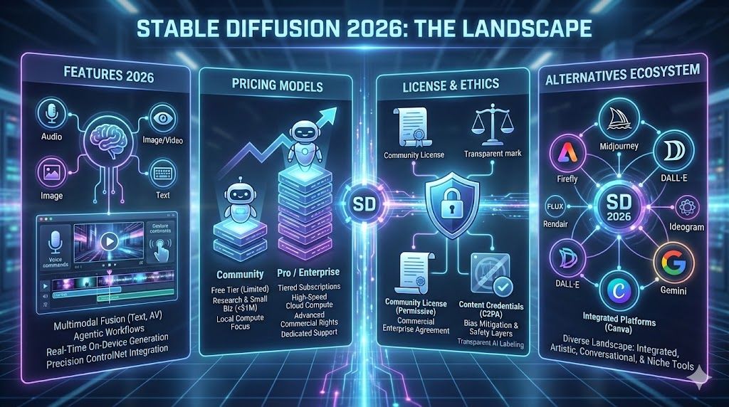 Stable Diffusion in 2026: Pricing, License, Features