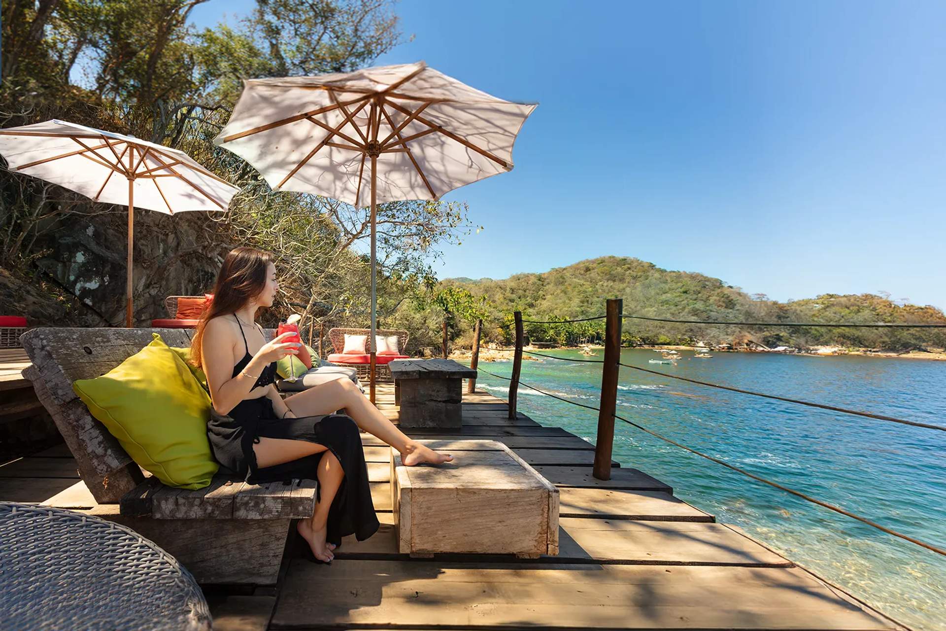 Panoramic view of Las Caletas, one of the best beaches in Puerto Vallarta.