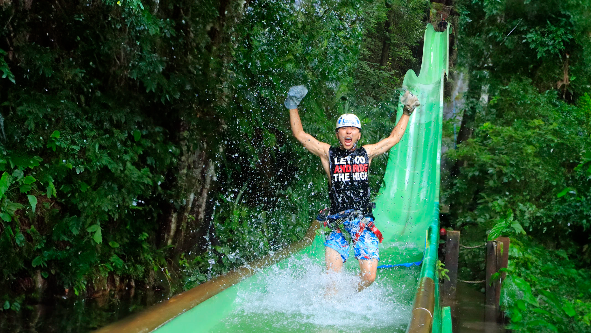 Puerto Vallarta water slide in the middle of the jungle.